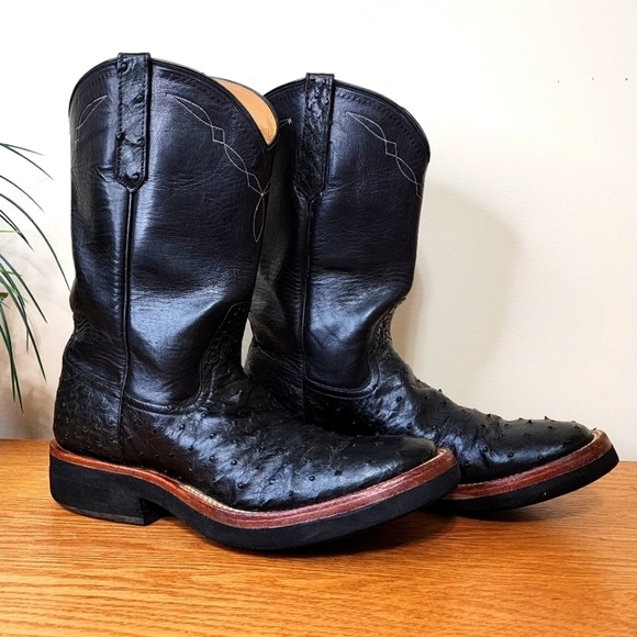 Rios of Mercedes | Shoes | Vintage Rios Of Mercedes Black Ostrich Boots ...